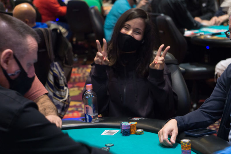 Main Event Day 1B: Jessica Cai Flushes Tim Kegel | Coco Poker